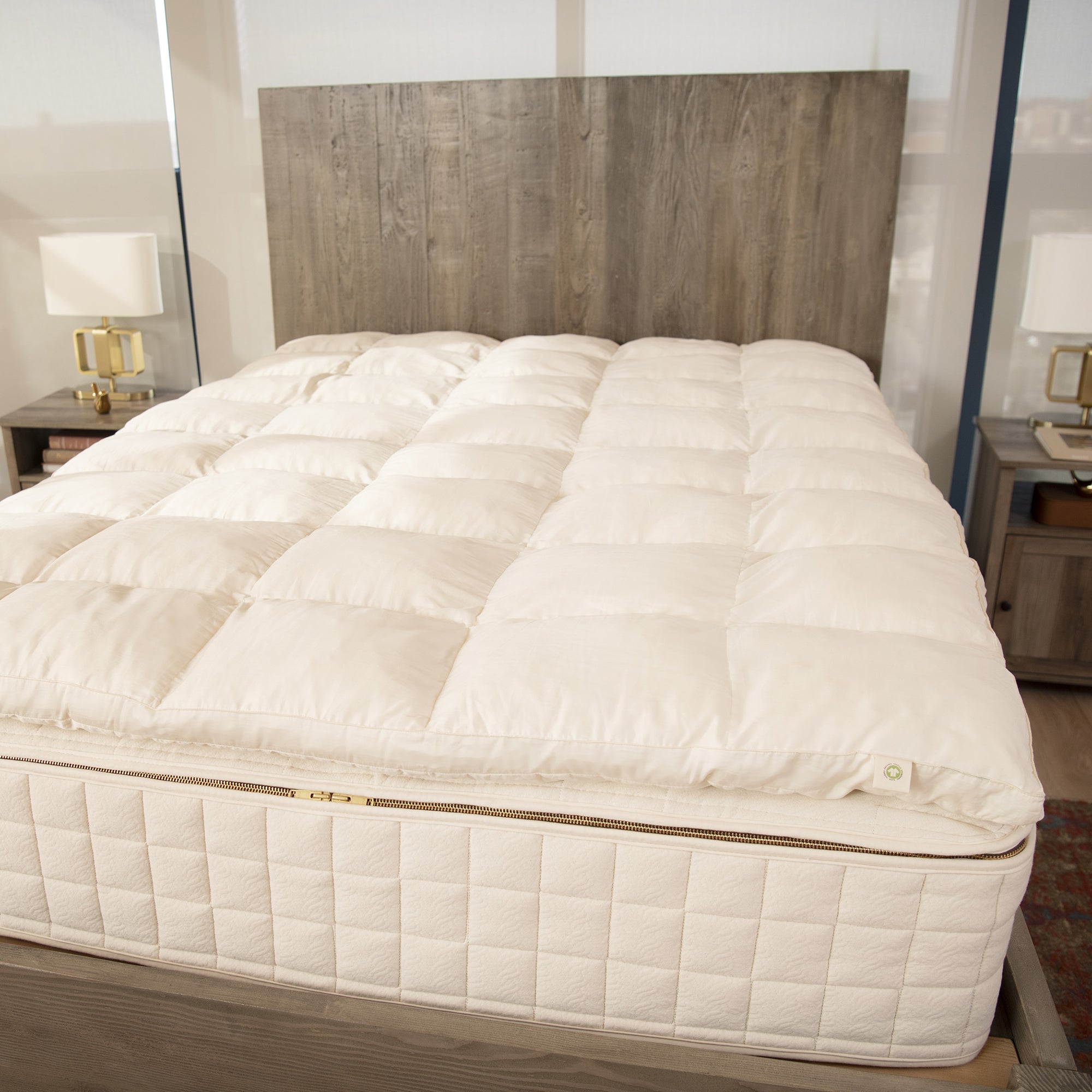 Naturepedic 3" Box-Stitched Shredded Latex Topper - The Organic Bedroom