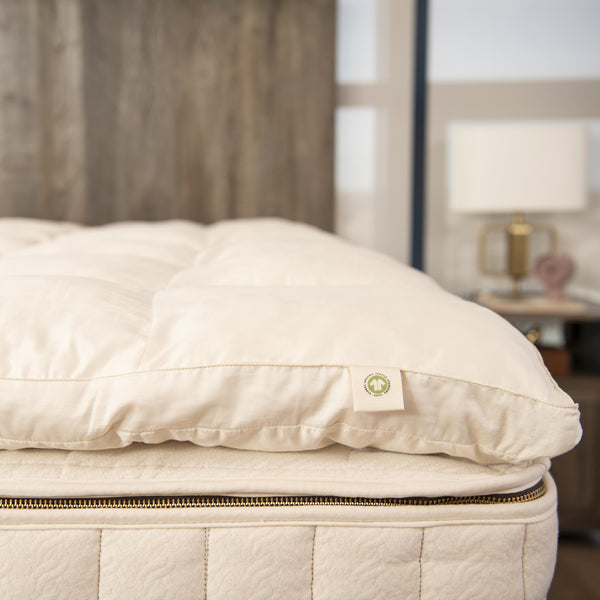 Naturepedic 3" Box-Stitched Shredded Latex Topper - The Organic Bedroom